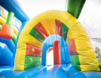 China Outdoor Marine World 5.4 x 5.0m Inflatable Jumping Castle With 3 Obstacles for sale