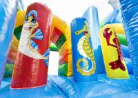 China Outdoor Marine World 5.4 x 5.0m Inflatable Jumping Castle With 3 Obstacles for sale