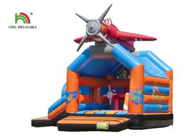 China Red Plane Inflatable Jumping Castle With Bouncer Fire Retardant Plato 0.55mm Pvc Tarpaulin for sale