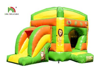 China Kids Sport Lion Combo 4.2 x 4.7m Inflatable Jumping Bouncer With Slide Logo Printed for sale