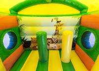 China Kids Sport Lion Combo 4.2 x 4.7m Inflatable Jumping Bouncer With Slide Logo Printed for sale