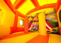 China Kids Sport Lion Combo 4.2 x 4.7m Inflatable Jumping Bouncer With Slide Logo Printed for sale