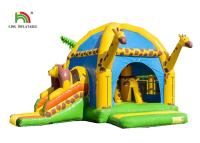 China 4 In 1 Giraffe Inflatable Jumping Castle With Slide And Obstacle For Outdoor for sale