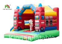 China Slide Type Fire Truck Trampoline Inflatable Jumping Castle For Indoor Kids for sale