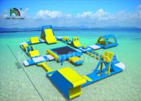 China Heat - Welding Giant Blue 30 * 25m Inflatable Water Parks For Adults And Kids for sale