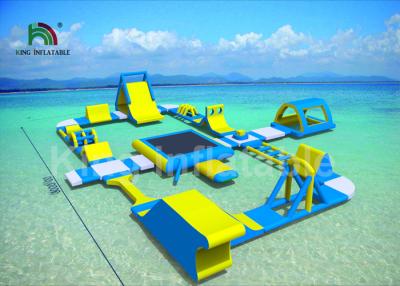 China Heat - Welding Giant Blue 30 * 25m Inflatable Water Parks For Adults And Kids for sale