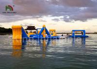 China Heat - Welding Giant Blue 30 * 25m Inflatable Water Parks For Adults And Kids for sale
