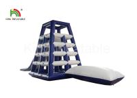 China 3.7 * 3.7 * 4.8m Water Parks / Outdoor Sports Blue Blow Up Tower Water Toy With Slide for sale
