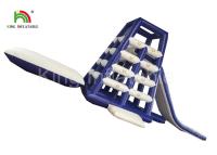 China 3.7 * 3.7 * 4.8m Water Parks / Outdoor Sports Blue Blow Up Tower Water Toy With Slide for sale