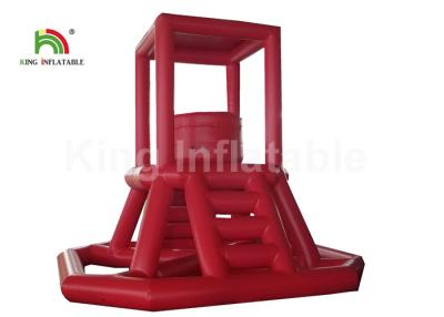 China Waterproof 5 x 5 x 4.5m Lifeguard Tower Hand Painting Blow Up PVC Tarpaulin Water Toy for sale