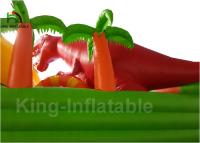 China 20 * 8m Red Dinosaur Jungle Round Inflatable Water Parks For Rent / Blow Up Water Pool for sale
