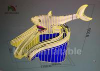 China White Shark Theme Inflatable Water Parks With Round 25m Diamter Swimming Pool for sale