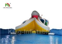 China White Shark Theme Inflatable Water Parks With Round 25m Diamter Swimming Pool for sale