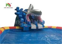 China Grey Megalodon Adult & Kids Inflatable Water Parks With Slide For Outdoor for sale