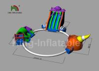 China Commercial 3 In 1 Inflatable land Water Parks With Swimming Pool Slide For Party for sale