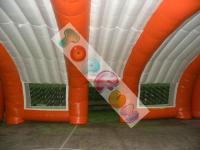 China Large White And Orange PVC Inflatable Event Tent For Out Door Use for sale