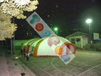 China Large White And Orange PVC Inflatable Event Tent For Out Door Use for sale