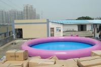 China Red PVC Round Inflatable Swimming Pool / Portable Water Pools for Adults and children for sale