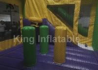 China EN71 Justice League Theme Green Inflatable Jumping Castle With Slide For Kids for sale