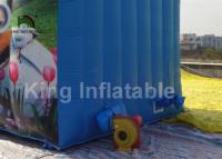 China 8*4m Rainbow Palm Tree Kids Water Slide With Cartoon Printing For Rent / Inflatable Wet Slide for sale
