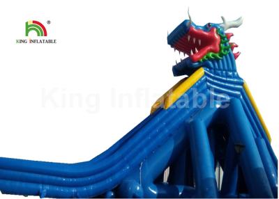 China Dragon Stype Blue Large Inflatable Water Slide For Adults In Aquatic Park for sale