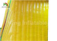 China Dual Lane Yellow 32.81ft Backyard Water Slides For Adults With Coconut Tree And Pool for sale
