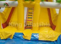China Dual Lane Yellow 32.81ft Backyard Water Slides For Adults With Coconut Tree And Pool for sale