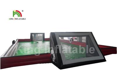China Portable Red Green Inflatable Sports Games / 25 * 10m Inflatable Football Court for sale