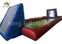 China Giant Adults Inflatable Football Field / 0.55mm Blue Outdoor PVC Blow Up Football Pitch for sale