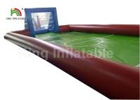 China Giant Adults Inflatable Football Field / 0.55mm Blue Outdoor PVC Blow Up Football Pitch for sale
