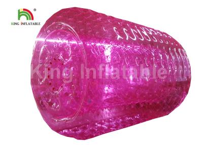 China 2.4m Diameter Adults Pink Inflatable Water Zorb Roller PVC Water Toy For Amusement for sale