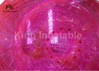 China 2.4m Diameter Adults Pink Inflatable Water Zorb Roller PVC Water Toy For Amusement for sale