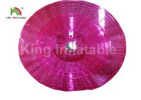 China 2.4m Diameter Adults Pink Inflatable Water Zorb Roller PVC Water Toy For Amusement for sale