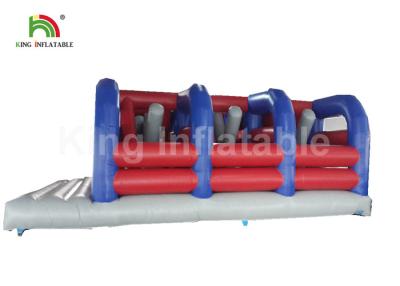 China Red 10x10m Giant Obstacle Course Inflatable Sports Games With Tangled Up For Adult for sale