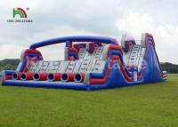 China Blue 4 Lane Inflatable Sports Games / Military Blow Up Obstacle Course for sale