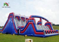 China Blue 4 Lane Inflatable Sports Games / Military Blow Up Obstacle Course for sale