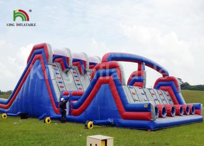 China Blue 4 Lane Inflatable Sports Games / Military Blow Up Obstacle Course for sale