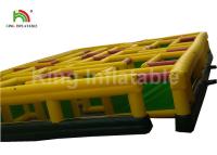 China 15*15m Yellow Inflatable Obstacle Course Giant Laser Maze Outdoor Sports Games For Rent for sale
