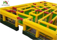 China 15*15m Yellow Inflatable Obstacle Course Giant Laser Maze Outdoor Sports Games For Rent for sale