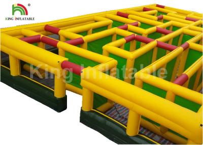 China 15*15m Yellow Inflatable Obstacle Course Giant Laser Maze Outdoor Sports Games For Rent for sale