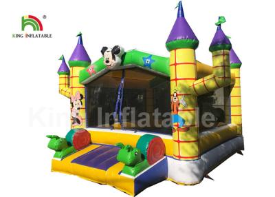 China 0.55mm PVC Combo Mickey Mouse Commercial Jumping Castles With Step for sale