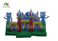 China 0.55mm PVC Plato Tarpaulin Blue Inflatable Amusement Park / Kids Outdoor Playground for sale