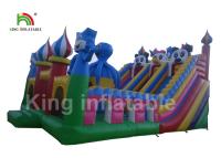 China 0.55mm PVC Plato Tarpaulin Blue Inflatable Amusement Park / Kids Outdoor Playground for sale