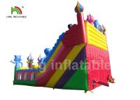 China 0.55mm PVC Plato Tarpaulin Blue Inflatable Amusement Park / Kids Outdoor Playground for sale