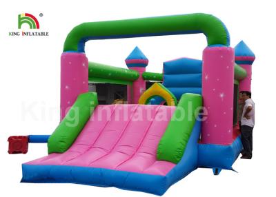 China Durable PVC Pink Princess Inflatable Commercial Bounce Houses For Kids Outdoor Activites for sale