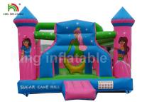 China Durable PVC Pink Princess Inflatable Commercial Bounce Houses For Kids Outdoor Activites for sale