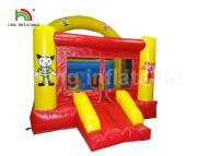 China Fire Retardant Red Inflatable Castle Trampoline With Slide For Children Party Rental for sale