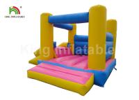 China 0.55 mm PVC Tarpaulin Commercial Bounce Houses With Slide Ocean Blue Color for sale