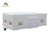China Sewn White PVC Inflatable Stitching Cube Tent Waterproof With Blowers for sale