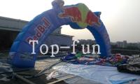China 12m Span by 4m High Oxford Fabric Inflatable Arch For Promotion For Advertisement Red Bull for sale